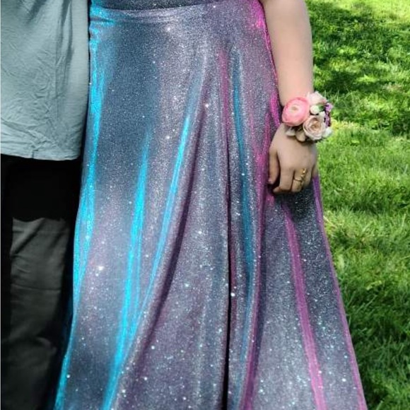 Amazon | Dresses | Amazon Glittering Blue And Pink Prom Dress | Poshmark